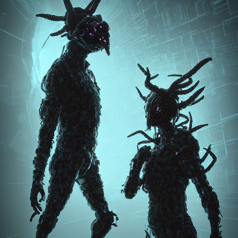 Lexica - Cyber punk, oni mask, 3 d render beeple, compound eye of ...