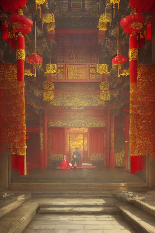 Lexica - Inside a luxurious chinese temple, portrait, powerfull ...