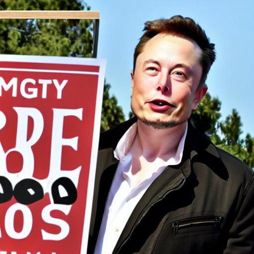 Lexica - Elon Musk holding a sign saying Free Hotdogs, highly detailed ...