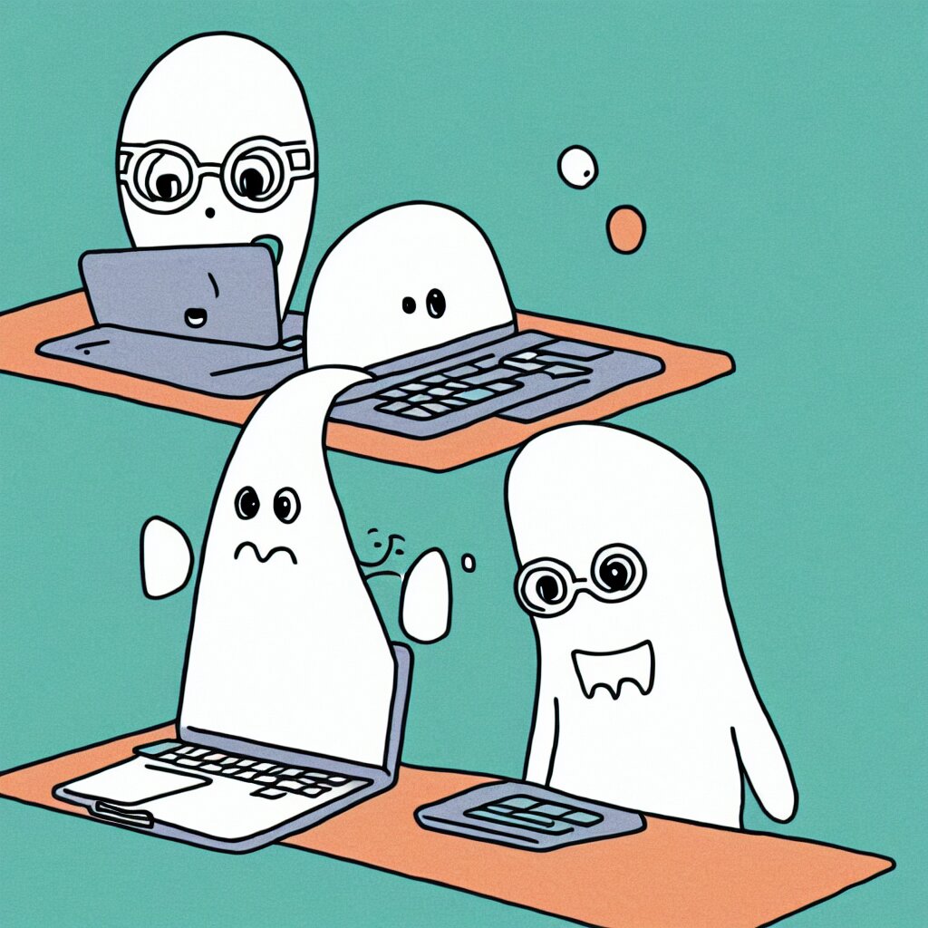 Lexica - Illustration of a cute friendly ghost with glasses with a ...