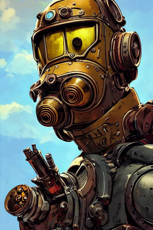 hardmesh retro futurist steampunk fallout 7 6 power armor head ...