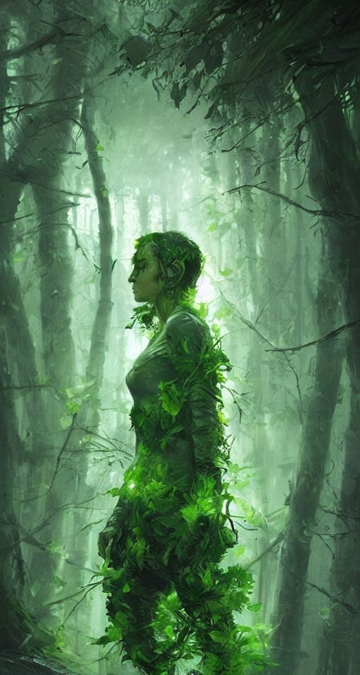 Lexica - Hyper realistic oil painting of a rogue covered in green ...