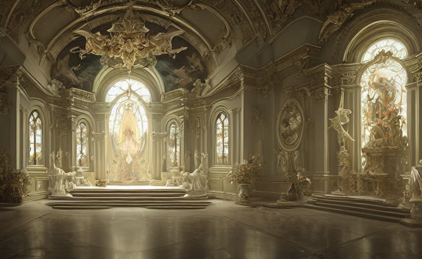 Lexica - A beautiful rococo chapel, in the center is a gorgeous massive ...