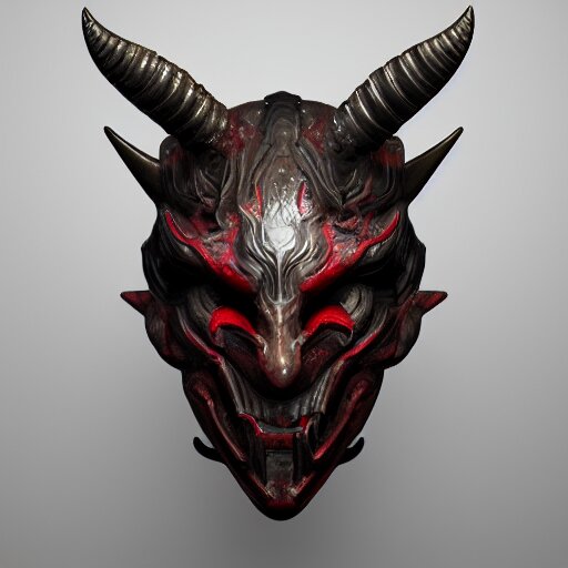Lexica - Demon Mask with sharp horns, dynamic, particulate, intricate ...