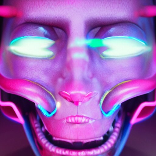 Lexica - Synthwave alien face with neon tattos, detailed face, sharp ...