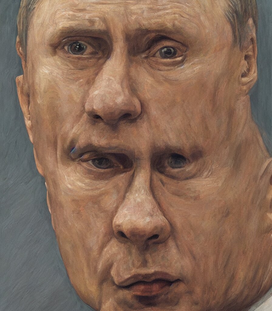 Lexica - Closeup shot of putin in the style of lucian freud self ...