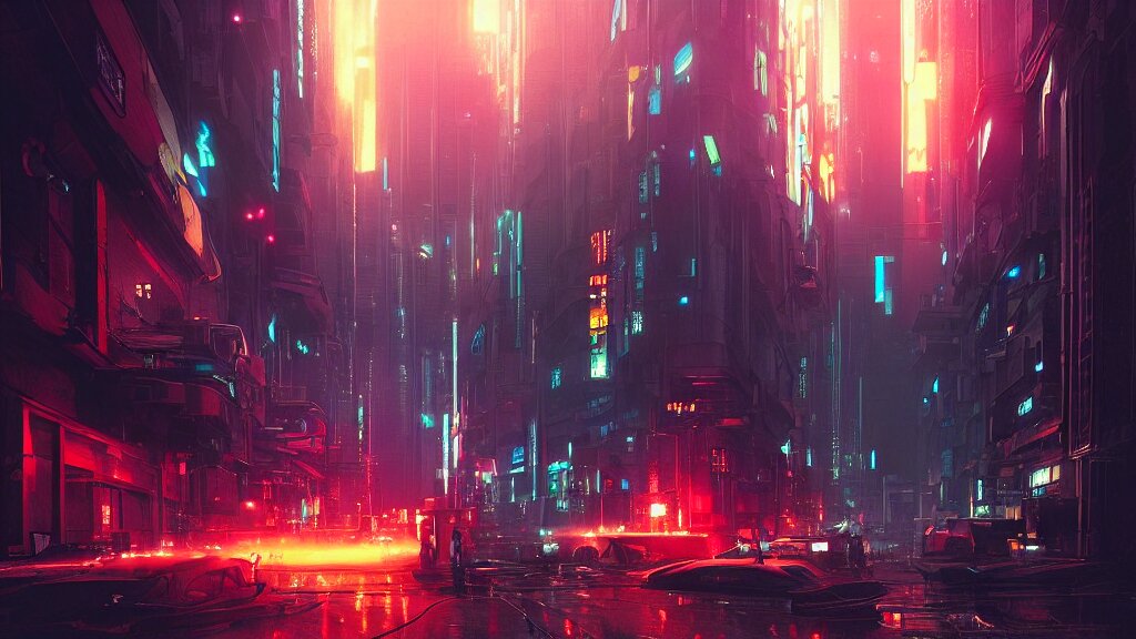 Lexica - Cyberpunk city streets at night, digital illustration by greg ...