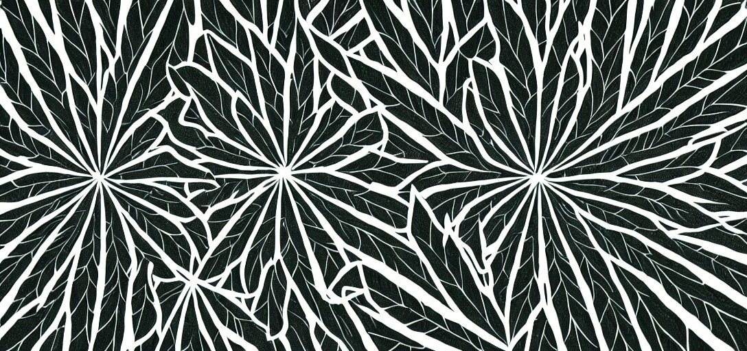 Lexica - Symmetry, multiple cannabis leaves in solid silhouettes ...