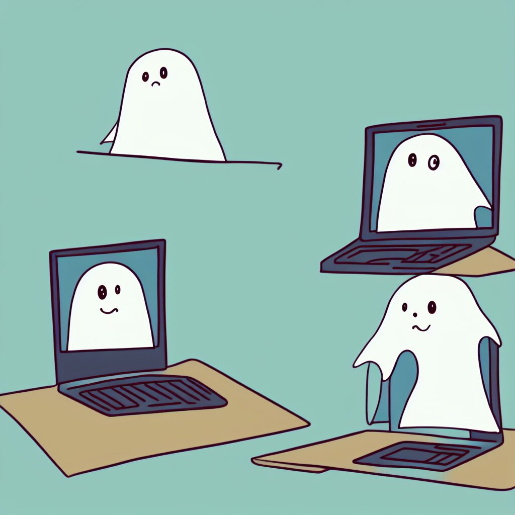 Lexica - Illustration of a cute friendly ghost with glasses with a ...