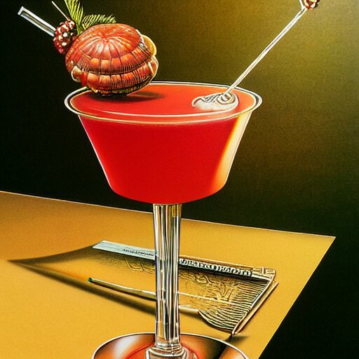 Lexica - A daiquiri cocktail on a table, surreal, art by peter lloyd, 1 ...