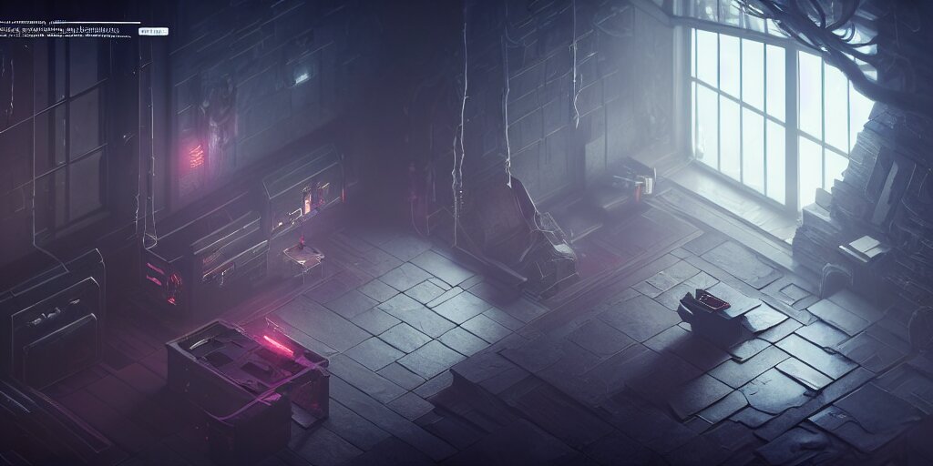 Lexica - Isometric room of a room filled with beautiful! code vein in ...