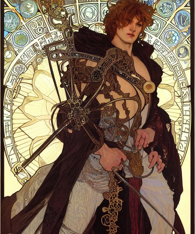 Lexica - Realistic detailed face portrait of a handsome male wizard in ...