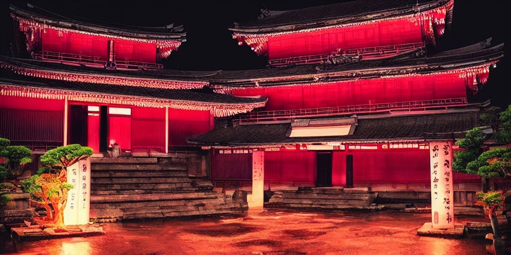 Lexica - “an ancient Japanese temple, shrouded in a cyberpunk city ...