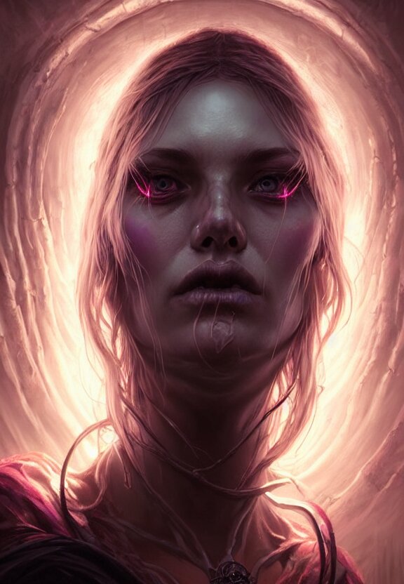 Lexica - Necromancer Sorceress face close-up macro in center, fantasy ...