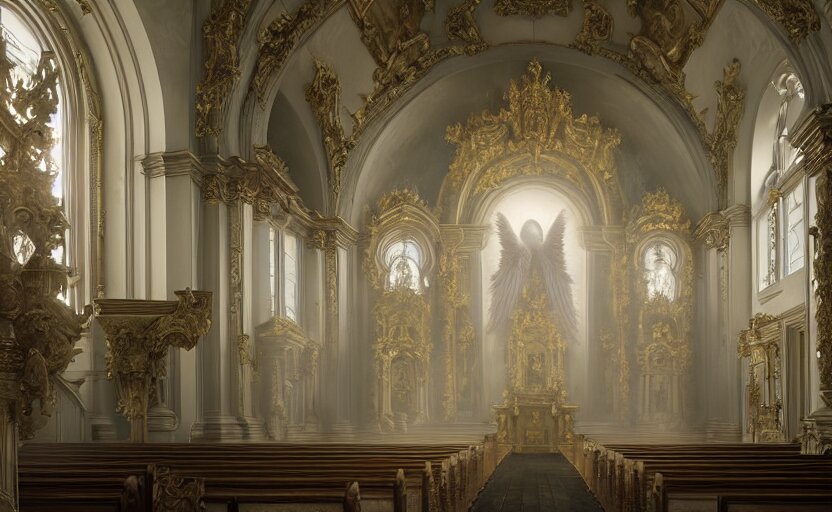 Lexica - A beautiful rococo chapel, in the center is a gorgeous massive ...