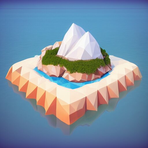 Lexica - A floating island on an ocean isometric art, low poly art, game art, artstation, 3D ...