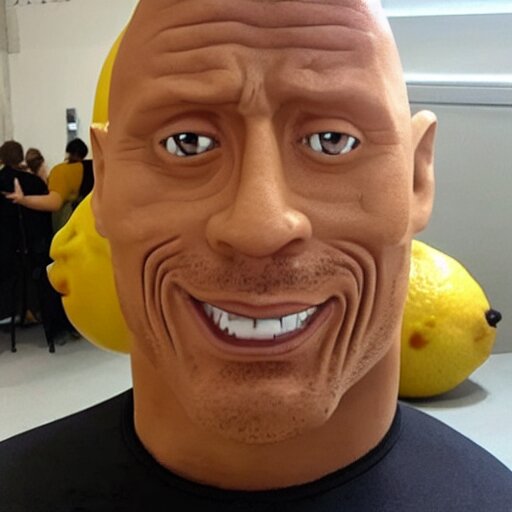 Lexica - A lemon in the shape of Dwayne Johnson's head