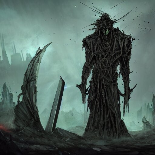 Lexica - Concept art of a half destroyed (Sentinel) holding the ...