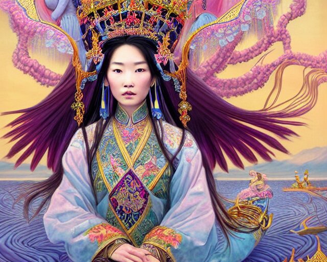 Lexica - Portrait of a beautiful asian mongolian princess goddess ...