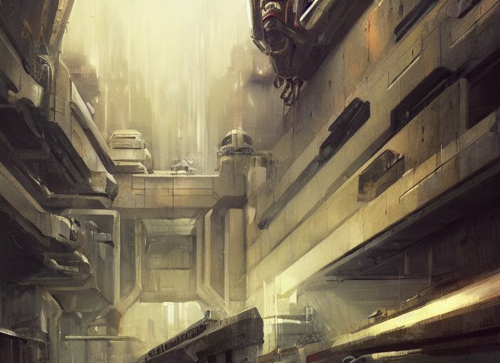 Lexica - Science fiction industrial hard science concept art, brutalist ...