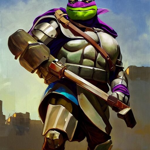 Lexica - Greg manchess portrait painting of armored donatello of tmnt ...
