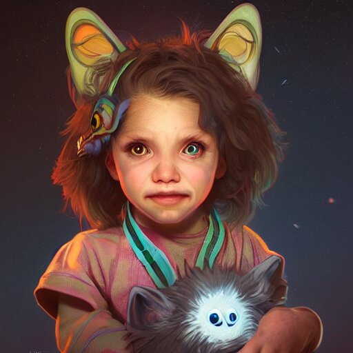 Lexica - Three quarters portrait of a cute baby werewolf with big ...