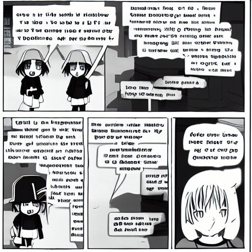 Lexica - Comic drawn in pen, two panel meme, chito girls last tour, first panel contains speech ...