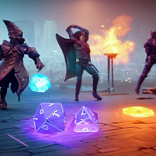 rol game players throwing d 2 0 dice. unreal engine 5. octane re ...