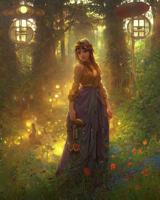 Lexica - Girl in solarpunk village, evening, 4 k, ultra realistic ...