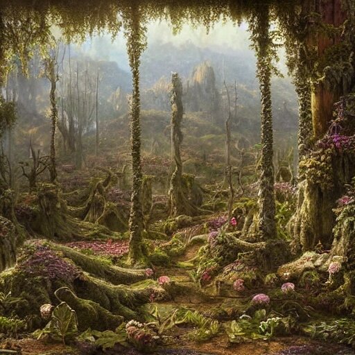 a beautiful and highly detailed matte painting of a dead fantasy ...