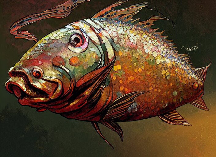 Lexica - Dramatic art - portrait of a armored cavefish fish from ...