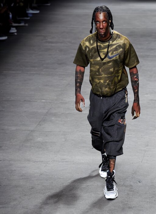 Lexica - Hyperrealistic and heavy detailed nike runway show of travis ...