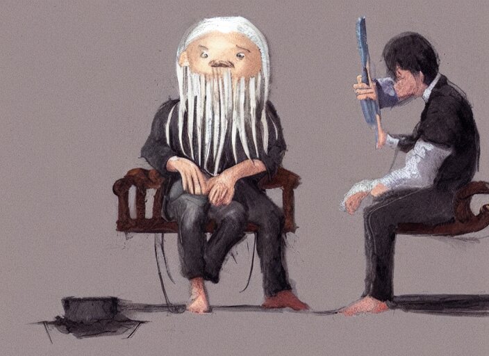 Lexica - Judge wearing a bench wig is making a haircut to another judge ...