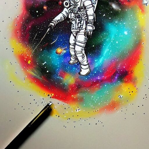 Astronaut Drawing Colorful