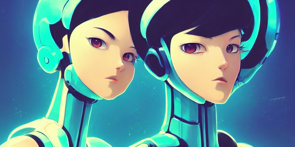 Lexica - Digital illustration of sleek humanoid robot by makoto shinkai ...