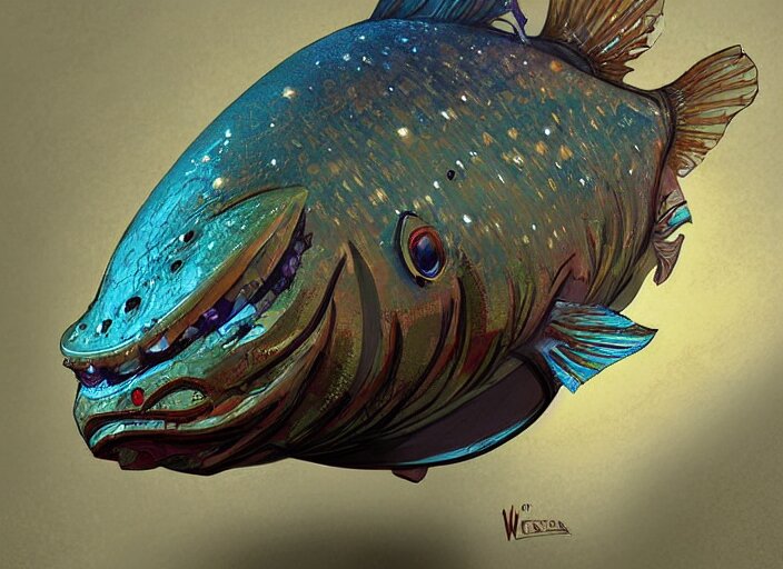 Lexica - Dramatic art - portrait of a armored cavefish fish from ...
