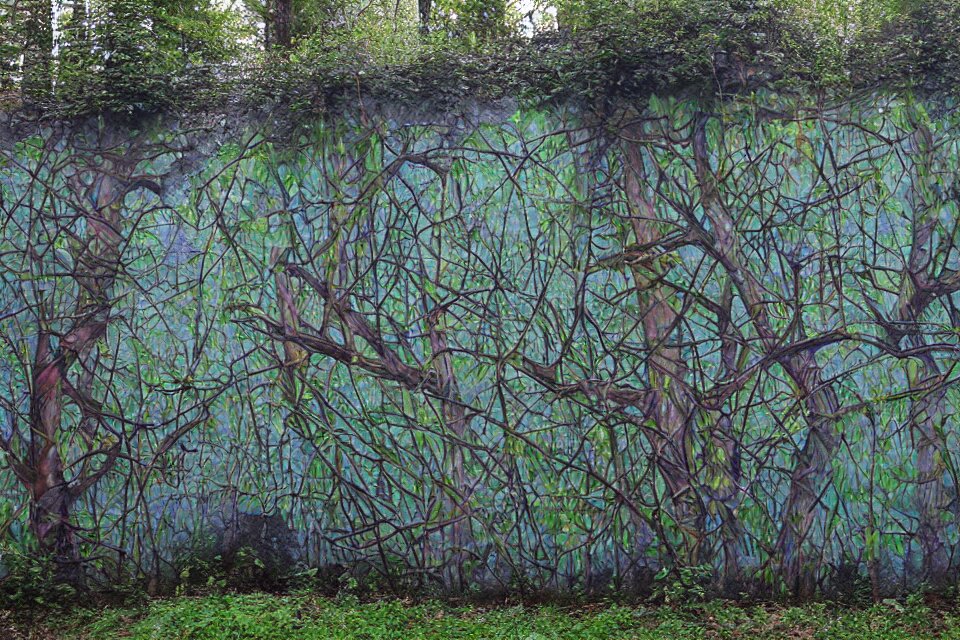 Lexica - Graffiti of a forest on a wall, by birdo, alex maksiov and ...