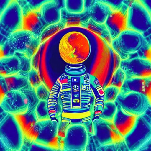 Lexica - Psychedelic astronaut floating in space, very colorful ...