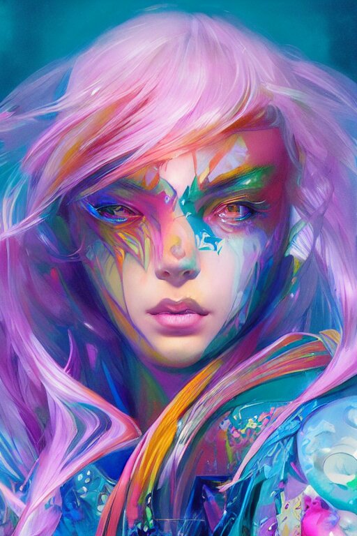 Lexica - Chromatic goddess of colors, d & d, full body portrait, mixed ...