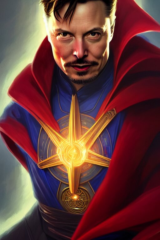 Lexica - Elon musk as dr strange, realistic portrait, symmetrical ...