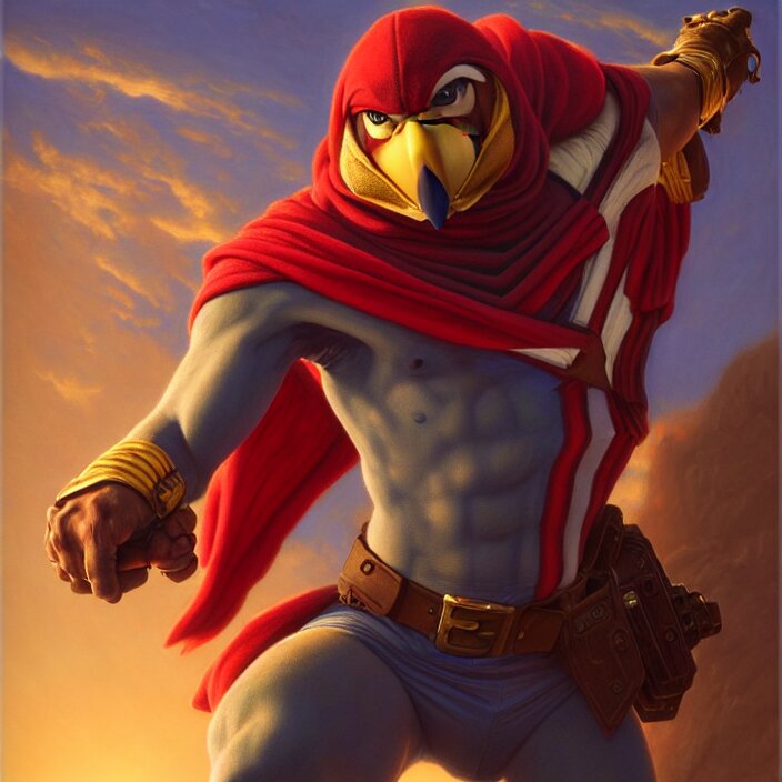 Lexica - Cinematic portrait, captin falcon from smash bros, head and ...