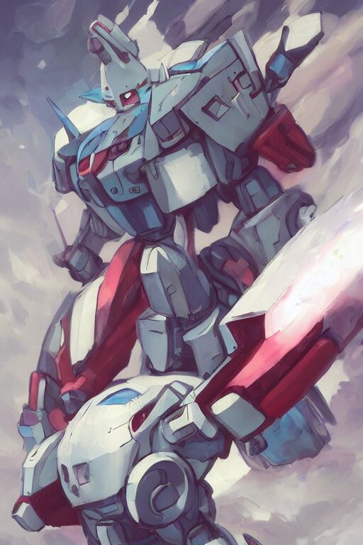 Lexica - Cute anthropomorphic Gundam, Gundam eating a wipe red ...