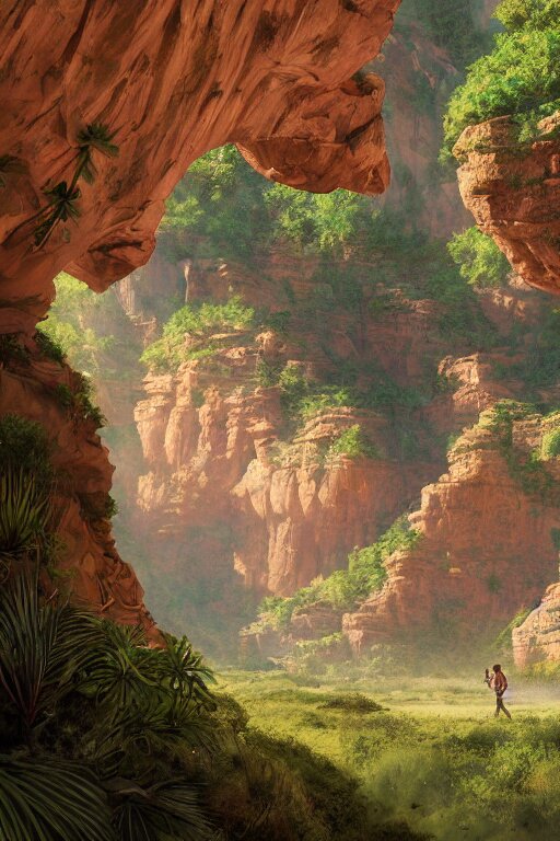 Lexica - Beautiful utah desert, rock arcs, lush vegetation, exotic ...