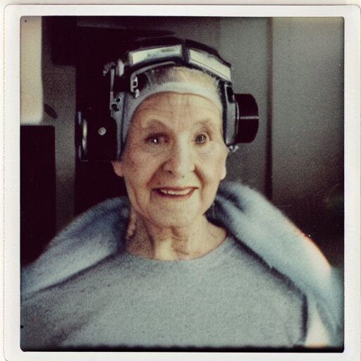 Lexica - Polaroid photo from 1 9 8 0 s of a cyborg grandma