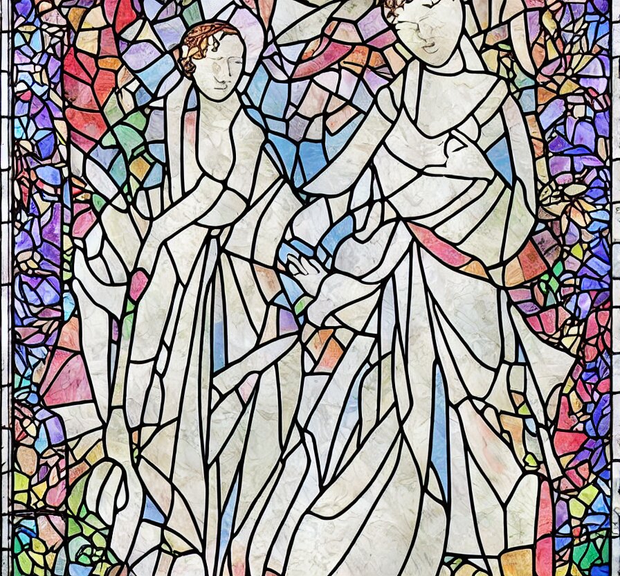 Lexica - White goddess stained glass intricate millie bobby brown