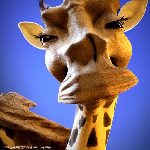 Lexica - A highly detailed portrait of a humanoid giraffe in a blue ...