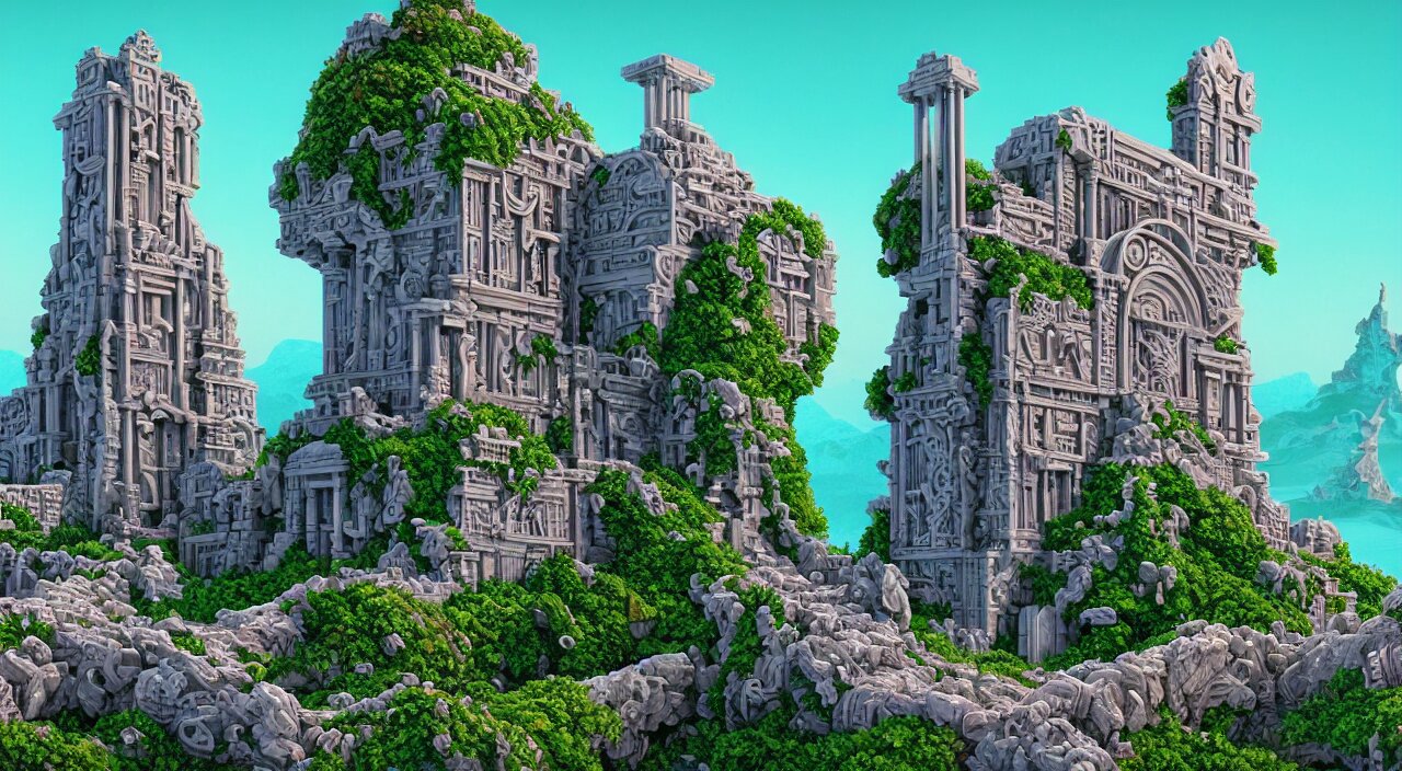 Lexica - Atlantis zeus statue and hill valley grec greeble temple of ...