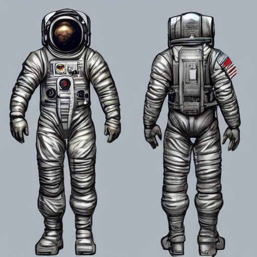 Lexica - Character front and back view of Astronaut by Donato Giancola ...