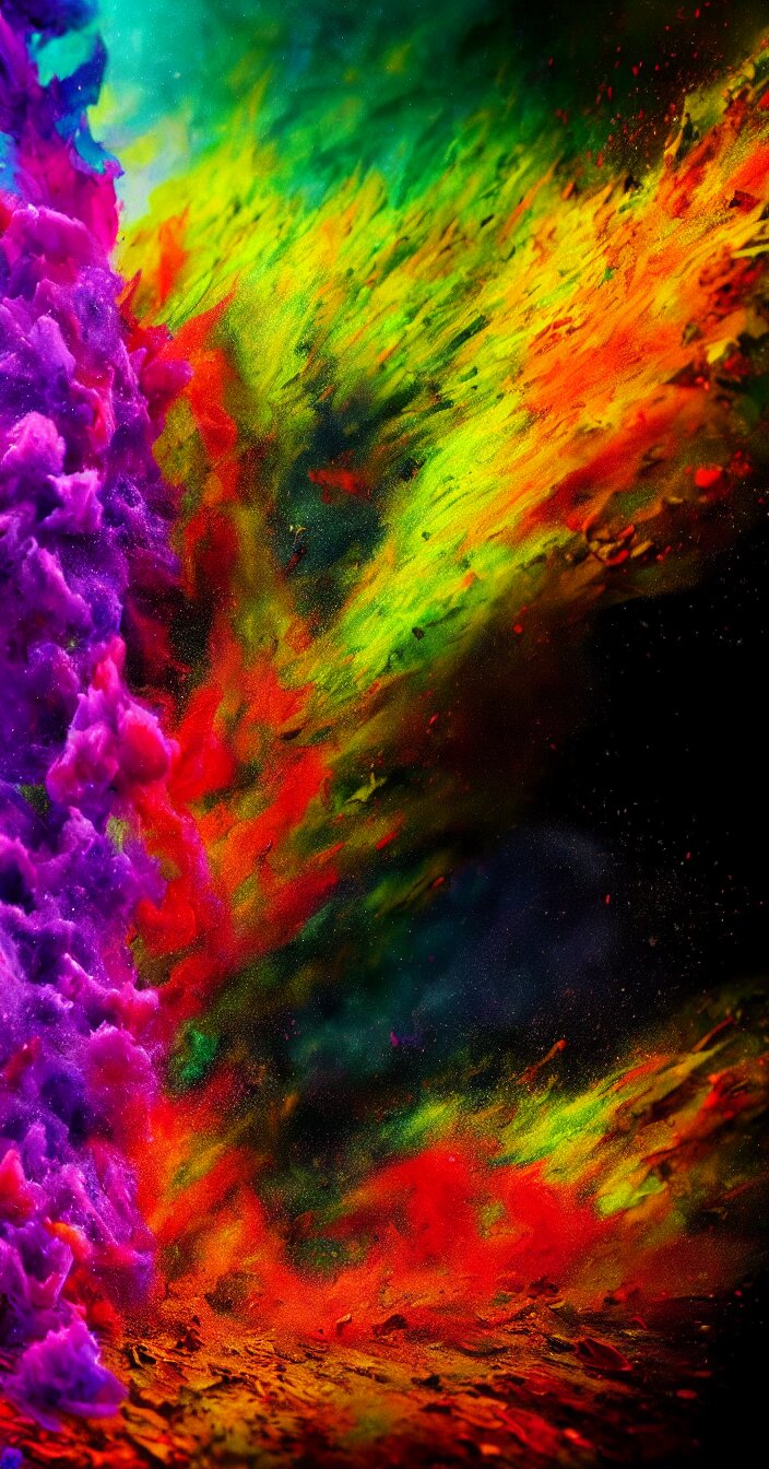 Lexica - Realistic photo of colorful blast, high colored texture, dark ...