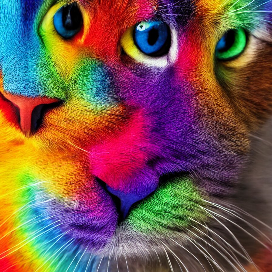 Lexica - A Rainbow cat, ultra realistic, 8K